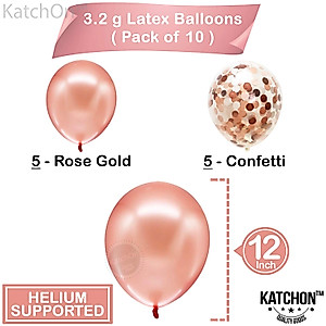 KatchOn, Rose Gold 31 Balloons Numbers - 40 Inch, Pack of 12 | 31 Birthday Decorations for Women | 31 Birthday Balloon With Confetti Balloons | 31st Birthday Decorations for Women | 31 Number Balloons