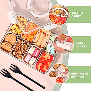 Dualshine Snackle Box and Divided Serving Tray with Lid,Snack Box Container 8 Compartment Tackle Box for Snacks and Travel Snack Container,Snack Containers with Dividers for Fruit and Party（2pack）
