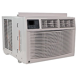 RCA 12,000 BTU 115V Window Mounted Air Conditioner & Dehumidifier with Remote Control, Window AC Unit for Apartment, Living Room, & Medium Rooms up to 450 Sq. Ft. in White