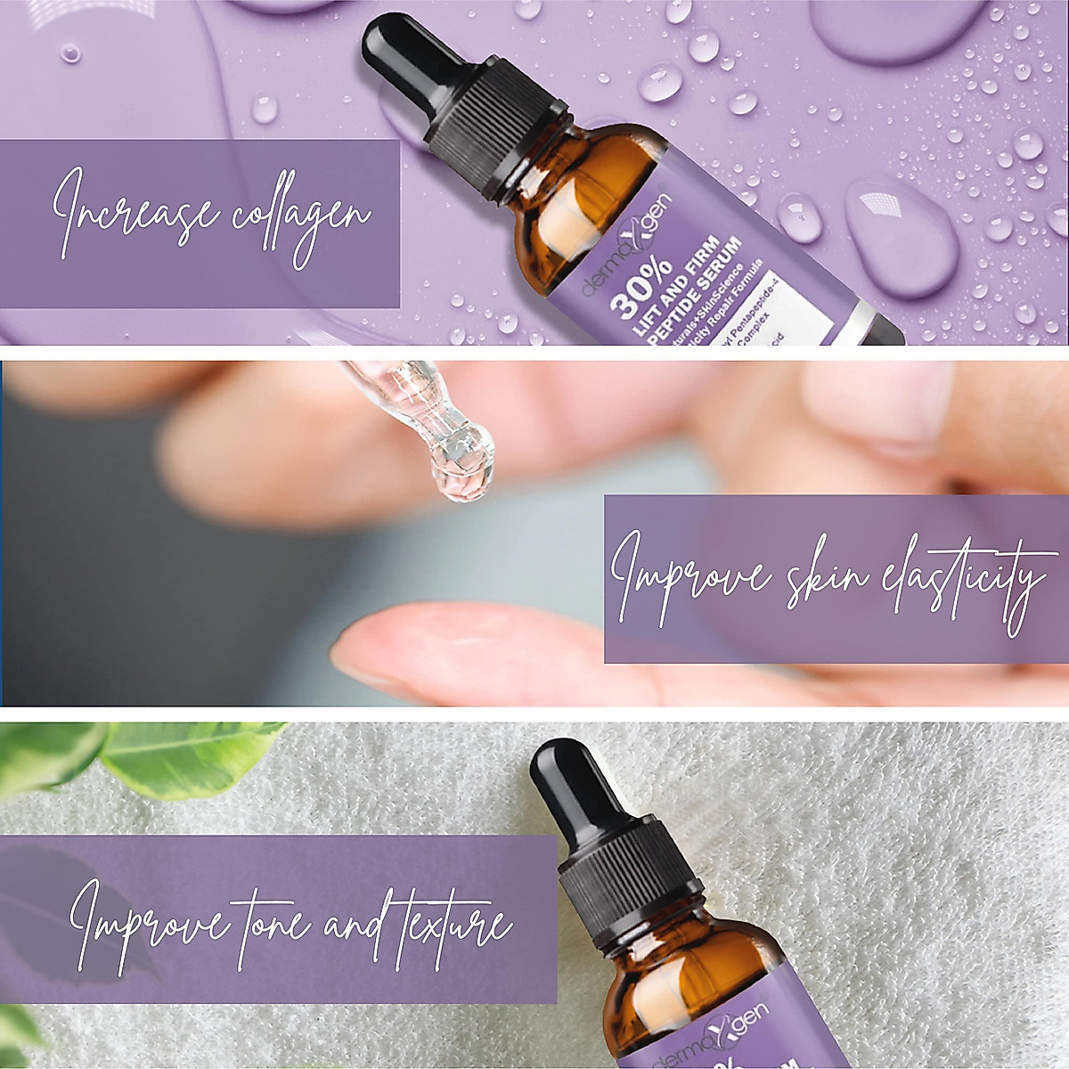 Lift And Firm - 30% Peptide Serum, Matrixyl 3000, Vitamin C & E + Hyaluronic Acid + Aloe Vera, Lifts, Firms & Tightens Skin + Pure Organic Anti-aging Serum (2 Fl Oz)