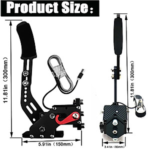 Obokidly Upgrade 2-IN-1 USB Handbrake Support G29 Compatible With PS4/PS5 + PC For Simracing Game Sim Rig With Clamp (Support G29 For PS5 With Clamp, Black)