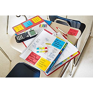 Post-it Super Sticky Notes, 3x3 in, 5 Pads, 2x the Sticking Power, Playful Primaries, Primary Colors (Red, Yellow, Green, Blue, Purple), Recyclable(654-6SSAN)
