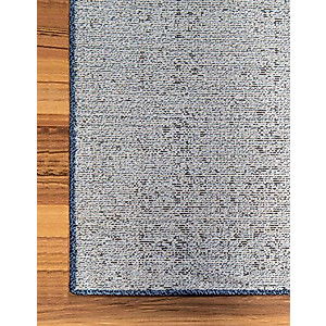Unique Loom Del Mar Collection Area Rug-Transitional Inspired with Modern Contemporary Design, Rectangular 4' 0" x 6' 0", Blue/Navy Blue