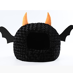 ZCPACE Guinea Pig Hideout Bed Halloween Monster Hamsters Hides Large Warm Cozy Plush Winter Small Animal Hideouts Beds Nest Cage Accessories for Small Pet Hamster/Chinchilla/Bunny/Cat