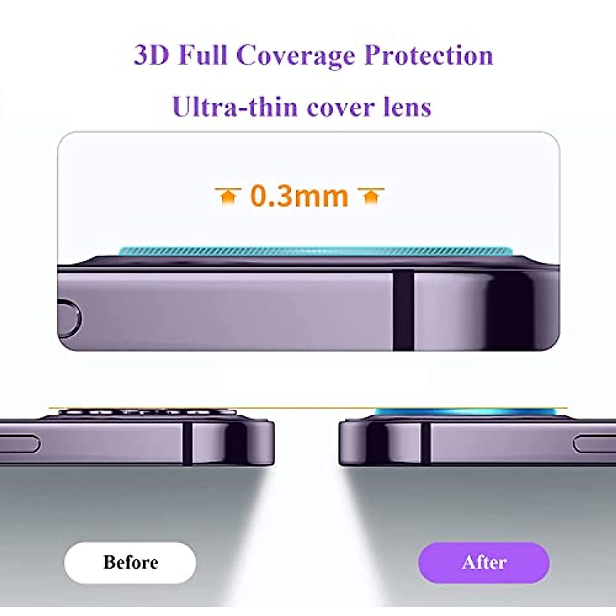 ZXZone [4 Pack] Camera Lens Protector Designed for iPhone 14 6.1" ＆ iPhone 14 Plus 6.7" Accessories Camera Cover 9H Hardness, Ultra HD Easy to Install