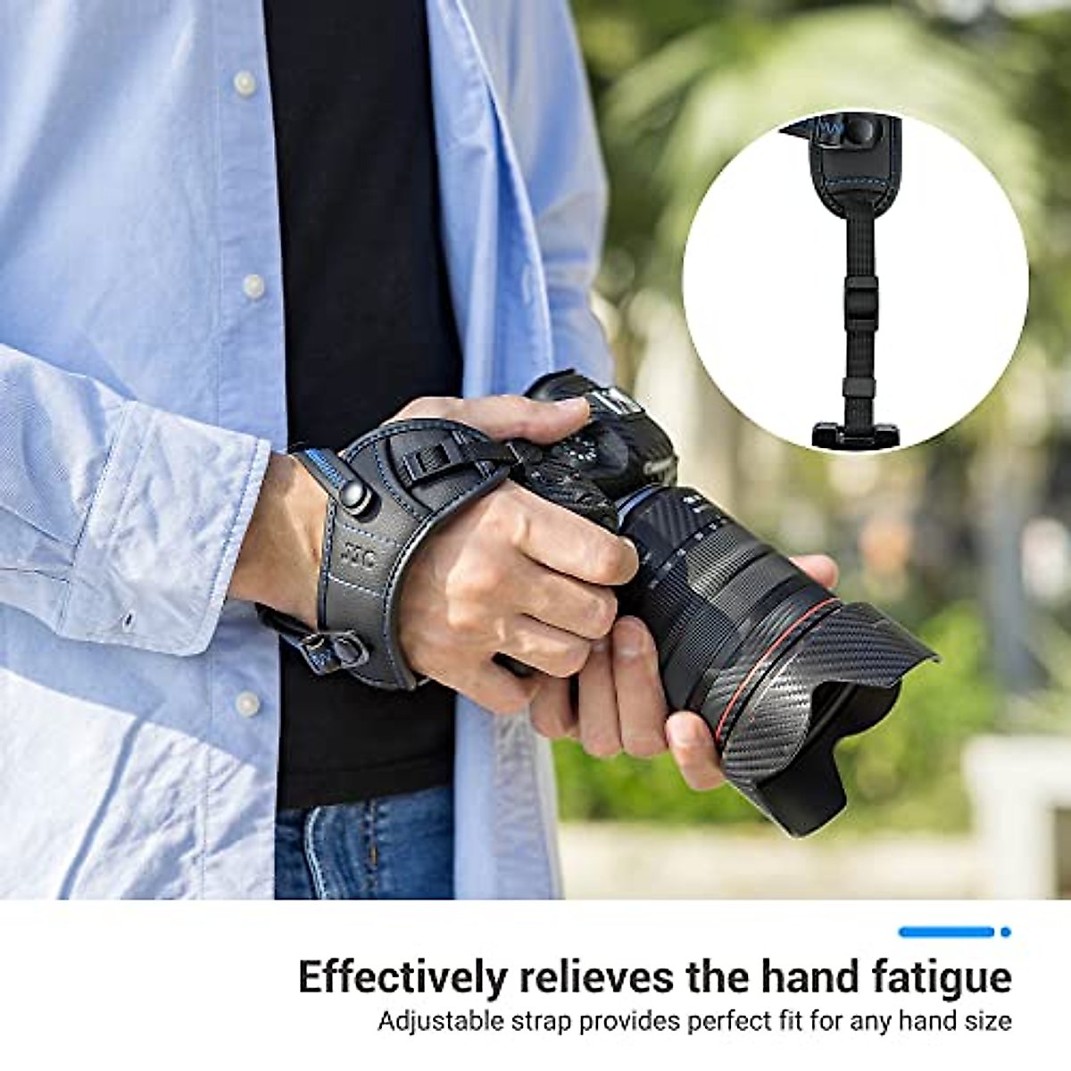 JJC Deluxe DSLR Camera Hand Strap with Quick Release Plate for Canon EOS 90D 80D 70D 77D 60D 6D Mark II 7D Mark II 5D Mark IV III 5Ds R 1Dx Mark II EOS Rebel T8i T7i T6i T5i T7 T6 SL3 SL2 & More DSLR