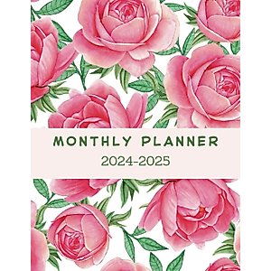 2024-2025 Monthly Planner: Large Two Year Monthly Planner Calendar Schedule Organizer , with Federal Holidays and Inspirational Quotes (24 Months) , ... to December 2025) Pretty Pink Floral Cover