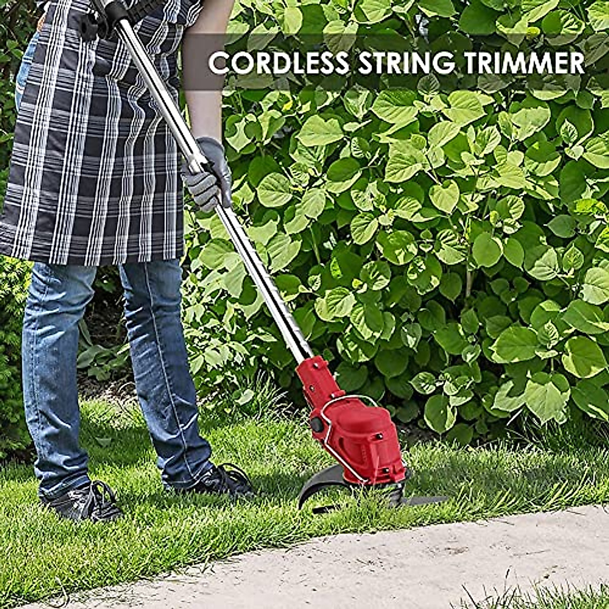 Guoguoba Strimmers Electric Cordless Battery Powered Best 36V Grass Trimmers Heavy Duty Metal Blade Lawn Edging Tools Brush Cutter Retractable Handle and Rotating Head Mower