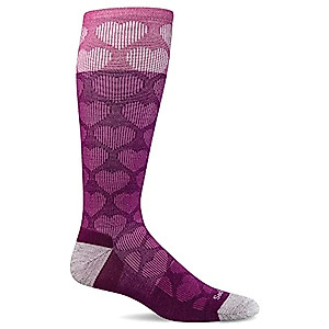 Sockwell Women's Heart Throb Moderate Graduated Compression Sock, Violet - M/L