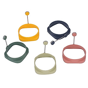 Silicone Egg Ring, 5Pcs Food Grade Silicone Egg Rings Non Stick Egg Cooking Rings Fried Egg Mold for Cooking Fried Egg Rings