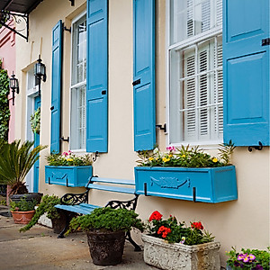 Maotong Adjustable Window Planter Box Brackets 4 Pack, Heavy Duty Wall Mount Flower Box Holder for Planter Box Depth (Front to Back) 6 to 12 Inches, Black