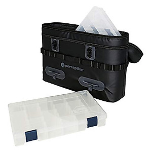 Perception Kayaks Saddle Bag | Tackle Storage System for Outlaw Kayak | Holds Two 3600 Plano Boxes | Splash Resistant | Zipper Top |, Black