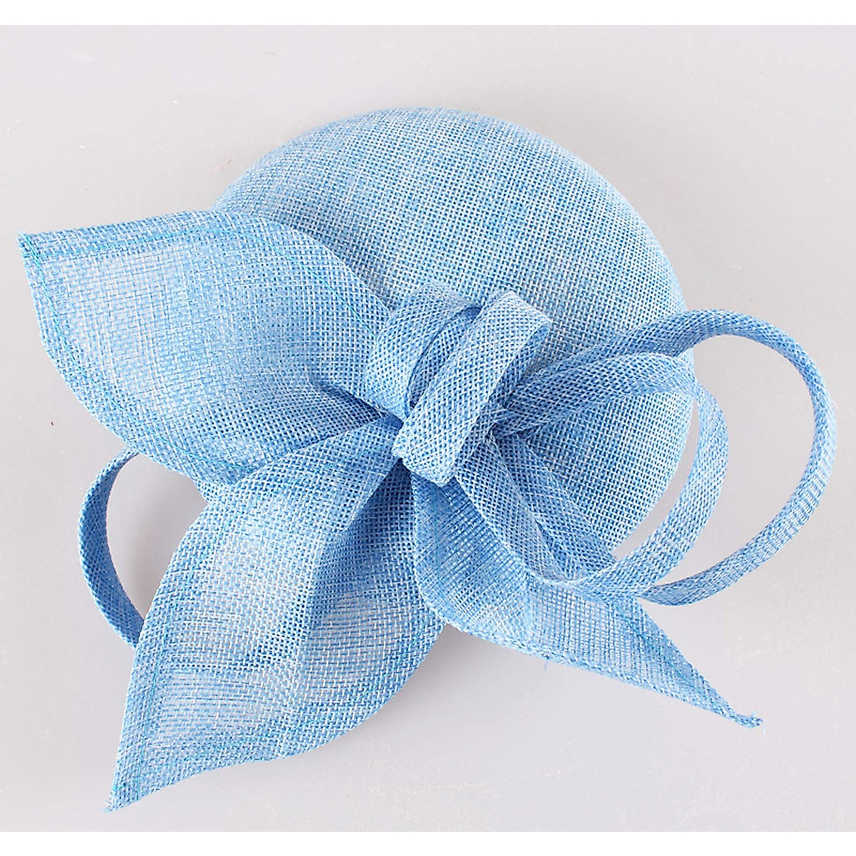ORIDOOR Sinamay Flower Feathers Pillbox FascinatorHat Derby Headband forWeddingTea PartyChurchHat for Cocktail (D1 Light Blue) …