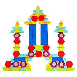 Fat Brain Toys GeoMagic Mosaics - Wooden Geometry Blocks for Kids Ages 3 to 8