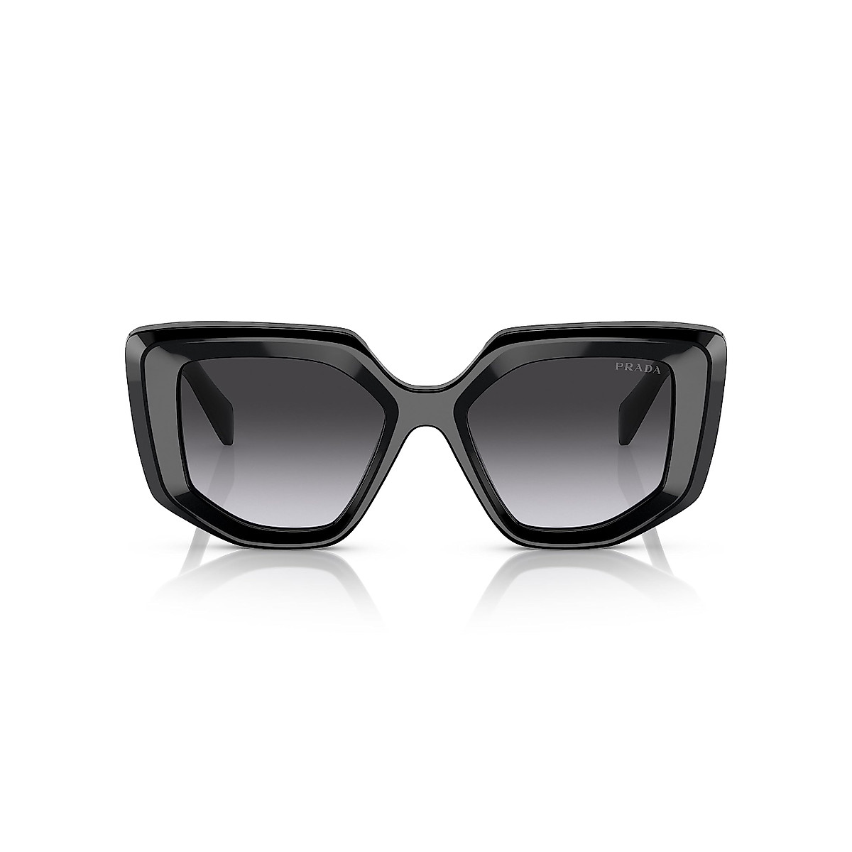Prada PR 14ZS 1AB09S Black Plastic Fashion Sunglasses Grey Gradient Lens