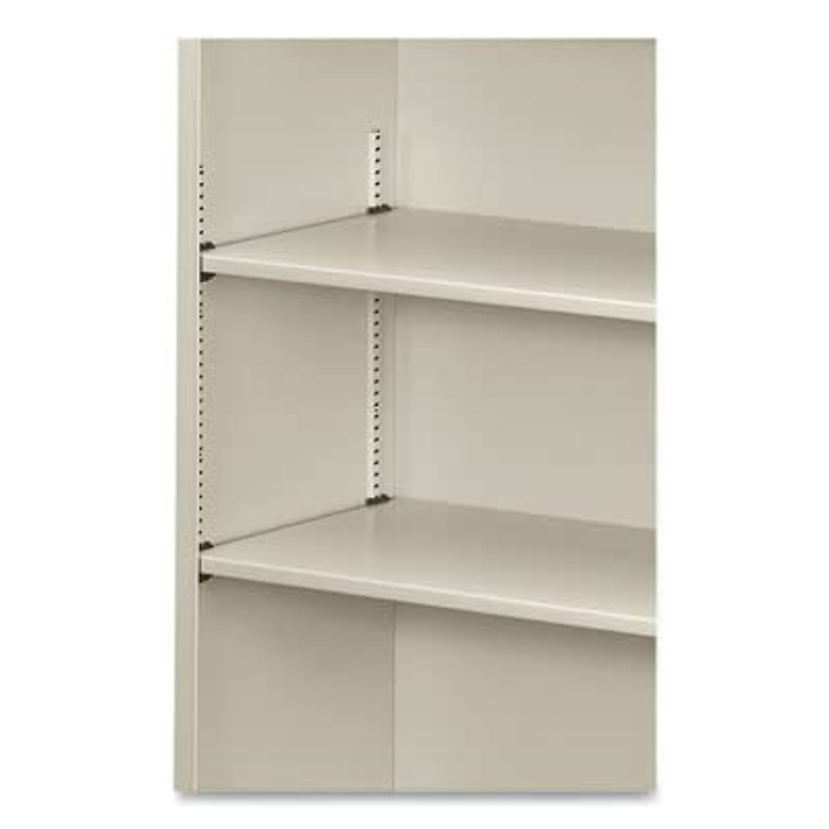 HON Metal Bookcase, Three-Shelf, 34.5w x 12.65d x 41h, Light Gray