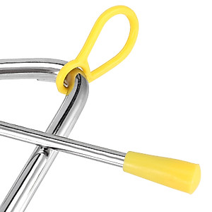 SINJEUN 10 Pack Musical Steel Triangle, 4, 5, 6, 7, 8 Inches Triangle Musical Instrument with Striker and Finger Holder, Triangle Hand Percussion Instrument for Music Learning and Teaching