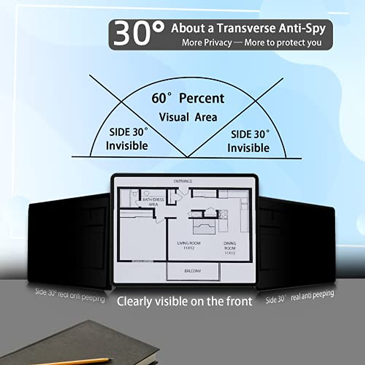 USICOOR for iPad Air 5 4 10.9 inch pro 11 inch Removable Magnetic Privacy Screen Protector Removable and Reusable Removable Magnetic privacy screen protector compatible with iPad Air 4 10.9″ &