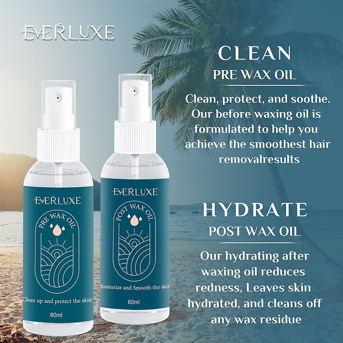 Waxing Kit for Women Men , EVERLUXE Wax Warmer Hair Removal Kit , Hard with 4 Packs of Beads , Beads All Types , Legs , Face , Eyebrows , Bikini