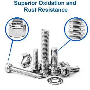 MMOBIEL Stainless Steel Screws Nuts 1080 Pcs - M2 M3 M4 - Hex Socket Assortment Kit - Head Cap Screws Nuts and Washers - Precise Metric Screws - Incl. Wrenches