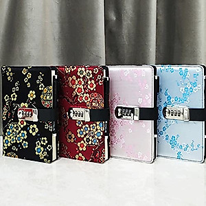 HMEI Password Lock Journal Diary Digital Locking Notepad Book Combination A5 Notepad Writing Book 130 Sheets 260 Pages For Women fashion notebook (Color : Blue)