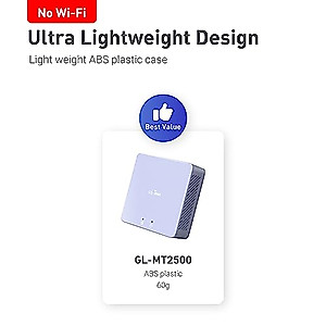 GL.iNet MT2500 (Brume 2) Mini VPN Security Gateway for Home Office and Remote Work-VPN Server and Client for Home and Office, VPN Cascading, Internet Security, 2.5G WAN, NO Wi-Fi* (ABS Plastic Case)