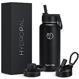 32oz/25oz Insulated Water Bottles with 2 Leak Proof Lids(Spout Lid and Straw Lid), Wide Mouth Sport Water Bottle with Straw, Stainless Steel Powder-Coated Water Flask, Double Walled Vacuum Thermos