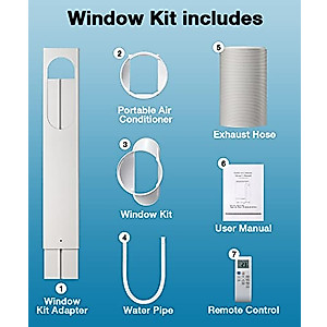 Joy Pebble Portable Air Conditioner, 12000 BTU for Room up to 550 sq. ft, Dehumidifier & Fan, Portable AC with 3 Fan Speeds, Automatic Louver Sweep,24H Timer, Remote Control, ECO