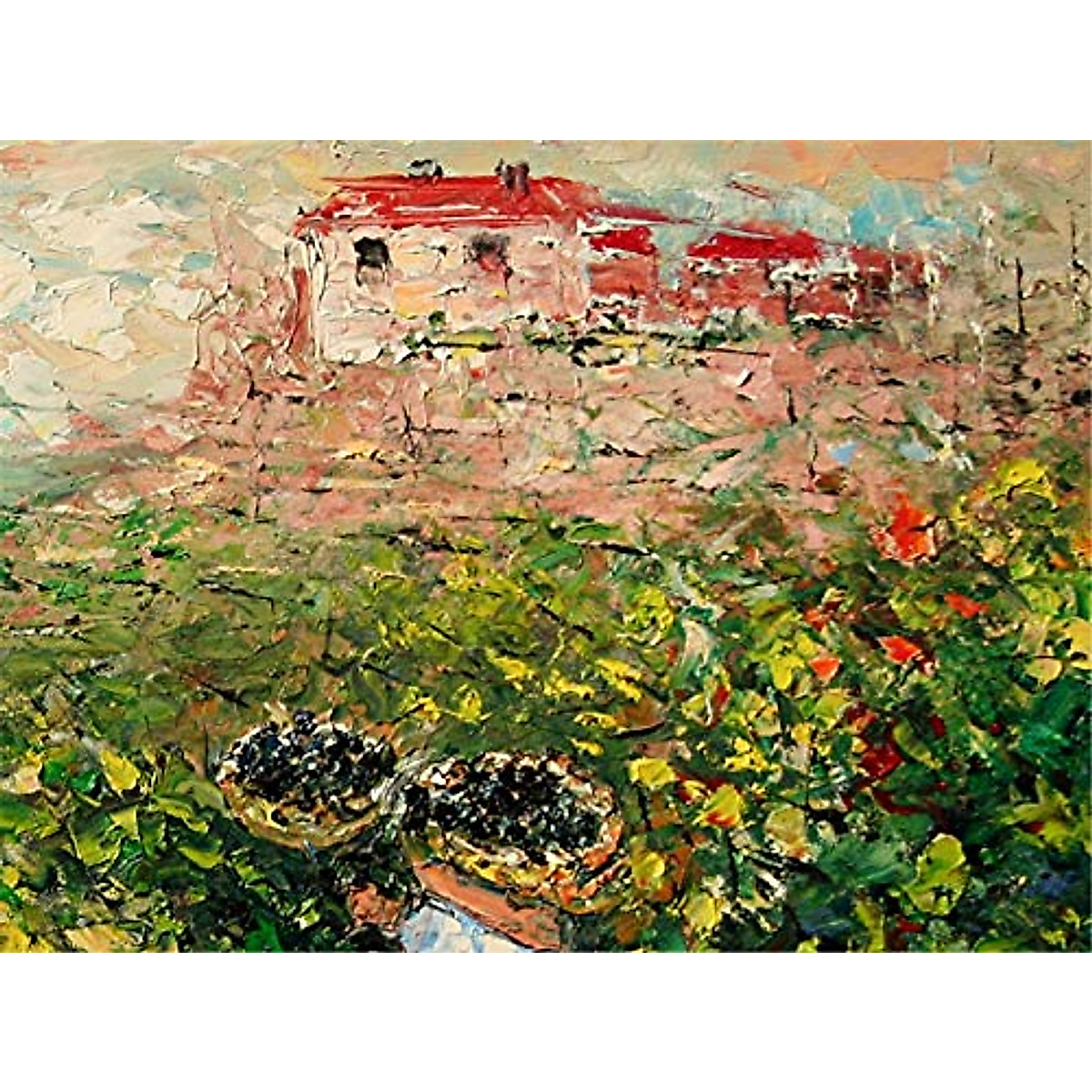 SOLD Time for Harvest, Tuscany Italy Vineyard By Internationally Renown Painter Andre Dluhos