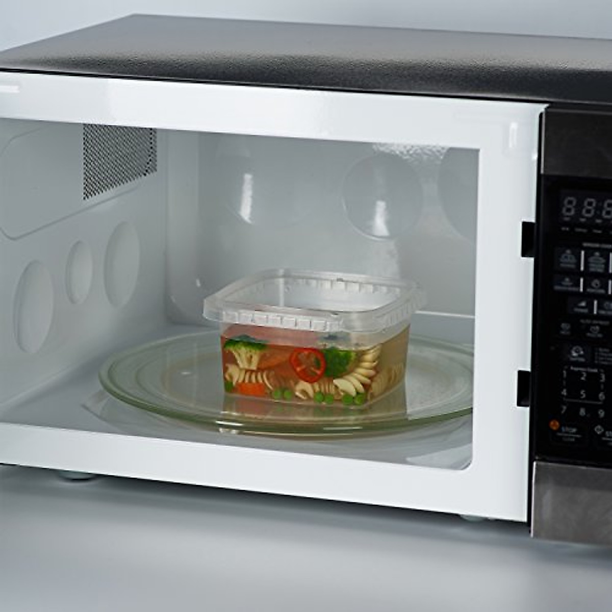 Plastic Deli Containers with Lids 32 Oz- 25 Pack- Square Clear Plastic Containers- Tamper-Proof BPA-Free Take Away Food Containers- Space Saver, Airtight, Freezer Safe Meal Prep Containers