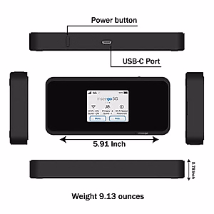 EVDO-LINK Bundle for Inseego 5G MiFi® M2100 Hotspot | Global 5G Mobile Portable WiFi with Case and Extra Battery for All Day Battery Compatible with Verizon