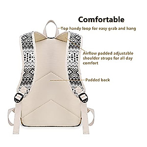 Leaper Geometric Laptop Backpack School Bag Lunch Bag Pencil Bag 3 in 1 Set Pink