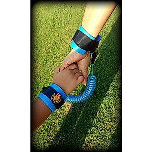 2 Pack Anti-Lost Link Walking/Swimming Wristband Link Wrist Leash for Kids & Toddlers Child Safety Wristband Autism Saftey Harness (Blue Pink/Orange)