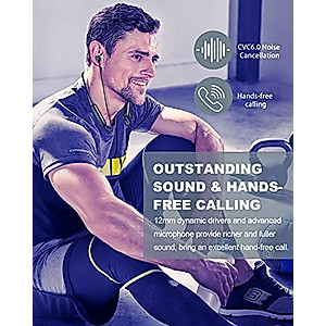 Mubiao Bluetooth Headphones Neckband 20Hrs Playtime V5.0 Wireless Headset Sport Noise Cancelling Earbuds w/Mic for Gym Running Compatible with iPhone Samsung Android