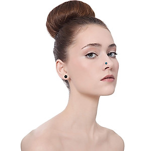 Stainless Steel Lip Studs Labret Lip Rings Cartilage Tragus Piercing Jewelry for Women Party Wear or Clothes Matching 16 G, 30 Pieces (Black)