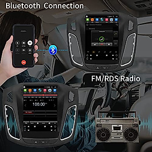2GB+32GB Car Radio for Ford Focus 2012 2013 2014 2015 2016 2017 2018, Evonavi 10.4 inch Android 12.0 IPS Touchscreen Car Stereo with Carplay/Android Auto WiFi Bluetooth GPS Navigation FM/RDS EQ SWC