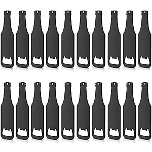 30 Pieces Stainless Steel Flat Bottle Opener Groomsmen Wallet Beer Bottle Opener for Kitchen, Bar, Restaurant, Wedding Bridesmaid Favor, Black