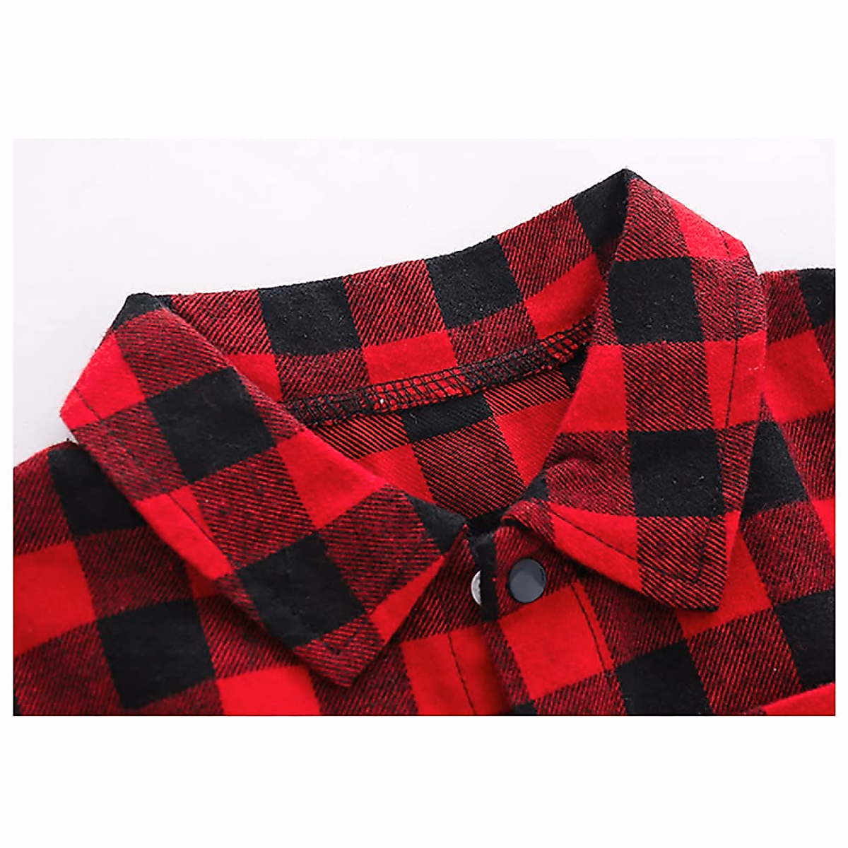 AGQT Toddler Boys Christmas Romper Red Plaid Suit Long Sleeve Xmas T-Shirt Jumpsuit Gentleman Formal One Piece Bodysuit Outfit (Red and Black Grid, 12-18 Months)