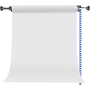 Fotoconic Single Roller Wall/Light Stand Mounting 2-in-1 Manual Background Support System, Including Two Single Hooks, Two Expand Bars, One Chain