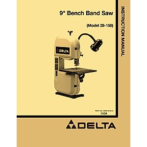 DELTA 9 Inch Bench Band Saw 28-150 Instructions & Parts Manual
