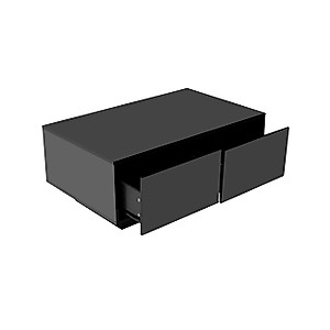 St.Mandyu LED Coffee Table with Storage Drawers,Modern High Glossy Center Table with 20 Colors LED Lights for Living Room (Black)