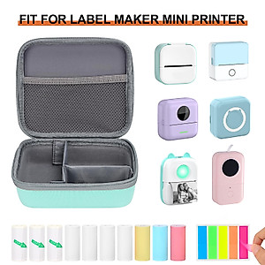 HUIJUTCHEN Mini Printer Carrying Case Compatible with Phomemo M02/ T02/ M02S/M02 pro/Q30S/M02X Mini Photo Printer, Mini Thermal Printer Hard Travel Case with Zipper Mesh