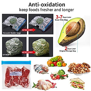 Sous Vide Bag & Handheld Vacuum Sealer, Portable Mini Vacuum Sealer with 10 PCS Reusable Food Storage Zipper Sous Vide Bags for Anova,Joule Cookers, Rechargeable Small Electric Vacuum Sealer Pump Set