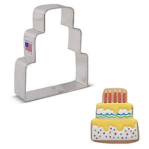 Wedding Cake Cookie Cutter, 3.75" Made in USA by Ann Clark