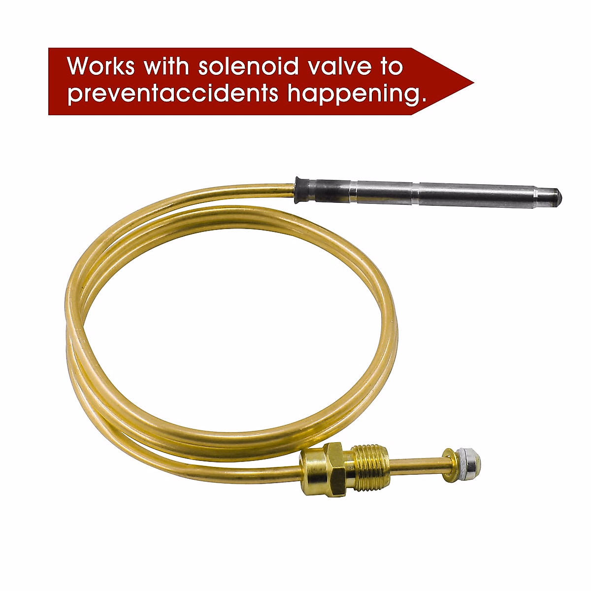 MENSI Thermocoupler for Robertshaw Thermostat Control Pilot Burner Assembly Replacement 1980-024 & 1980-036 Snap Fit Universal Thermocouple (24")