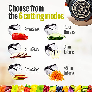 Mandoline Slicer – 6-Setting Adjustable Mandoline Slicer for Kitchen, 16.5 x 5 In. Platform, Hand Guard, Cut-Resistant Gloves – Vegetable Chopper, Meat Slicer, Cheese Slicer by Medove