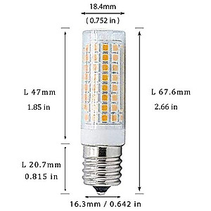 YUJIU E17 LED Microwave Oven Appliance Whirlpoo Bulb，70W Halogen Bulb Equivalent，Warm White 3000K Dimmable Ceramic Microwave Oven Light Bulb （2-Pack）