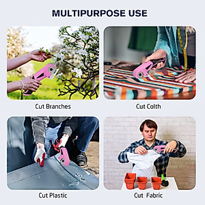 VLOXO Cordless Electric Scissors, Rechargeable Fabric Scissors with Safety Lock, 4.0V Rotary Cutter Multi-Cutting Tools, Cardboard Powerful Fabric Cutter for Carpet Leather Felt with Storage Box