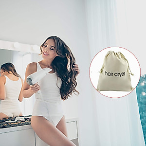 Trounistro 2 Pack Hair Dryer Bags Drawstring Bag Big Cotton Hairdryer Bag (Color 1)