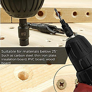 OCGIG HSS Countersink Drill Bit Quick Change Hex Shank Screw Chamfer Counter #6#8#10#12, with 1/4" Hex Shank and Allen Wrench,for Woodworking Drilling Holes